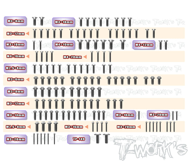TSSU-SBXE-3 64 Titanium Screw set ( UFO Head )138pcs. ( For WIRC SBXE- – T-Work's Products