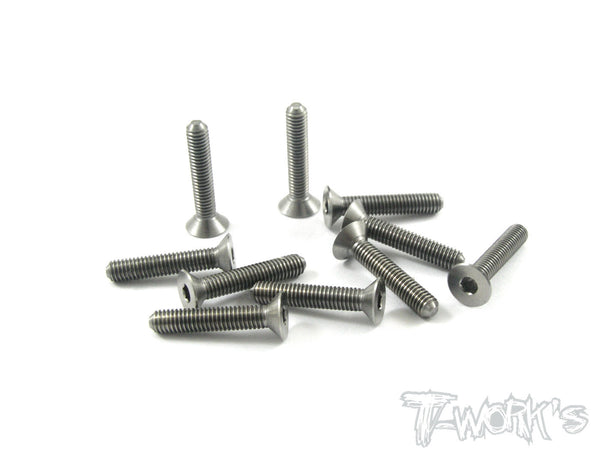 TSS-316C 3mm x 16mm 64 Titanium Hex. Countersink Screw 10pcs – T-Work's ...